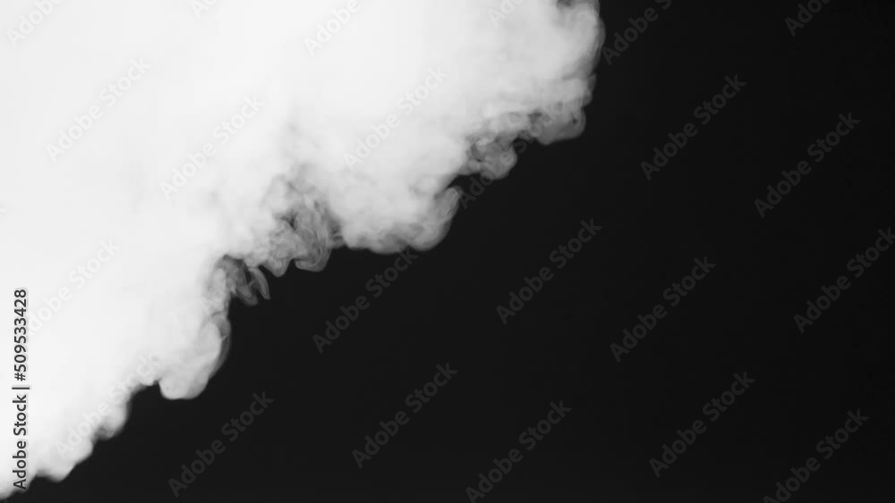 Transition from Black to White with Smoke. A swirling stream of white ...