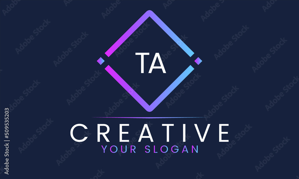 TA letter logo design, Letter AT logo design, AT logo, TA logo Stock ...