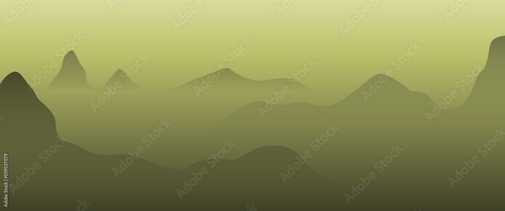 Misty mountain landscape vector illustration suitable for background ...