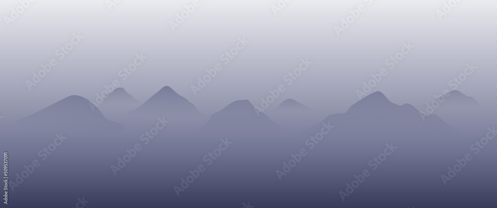 Misty mountain landscape vector illustration suitable for background ...