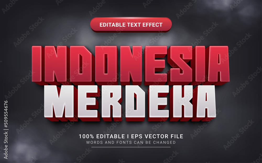 indonesia merdeka text effect background Stock Vector | Adobe Stock
