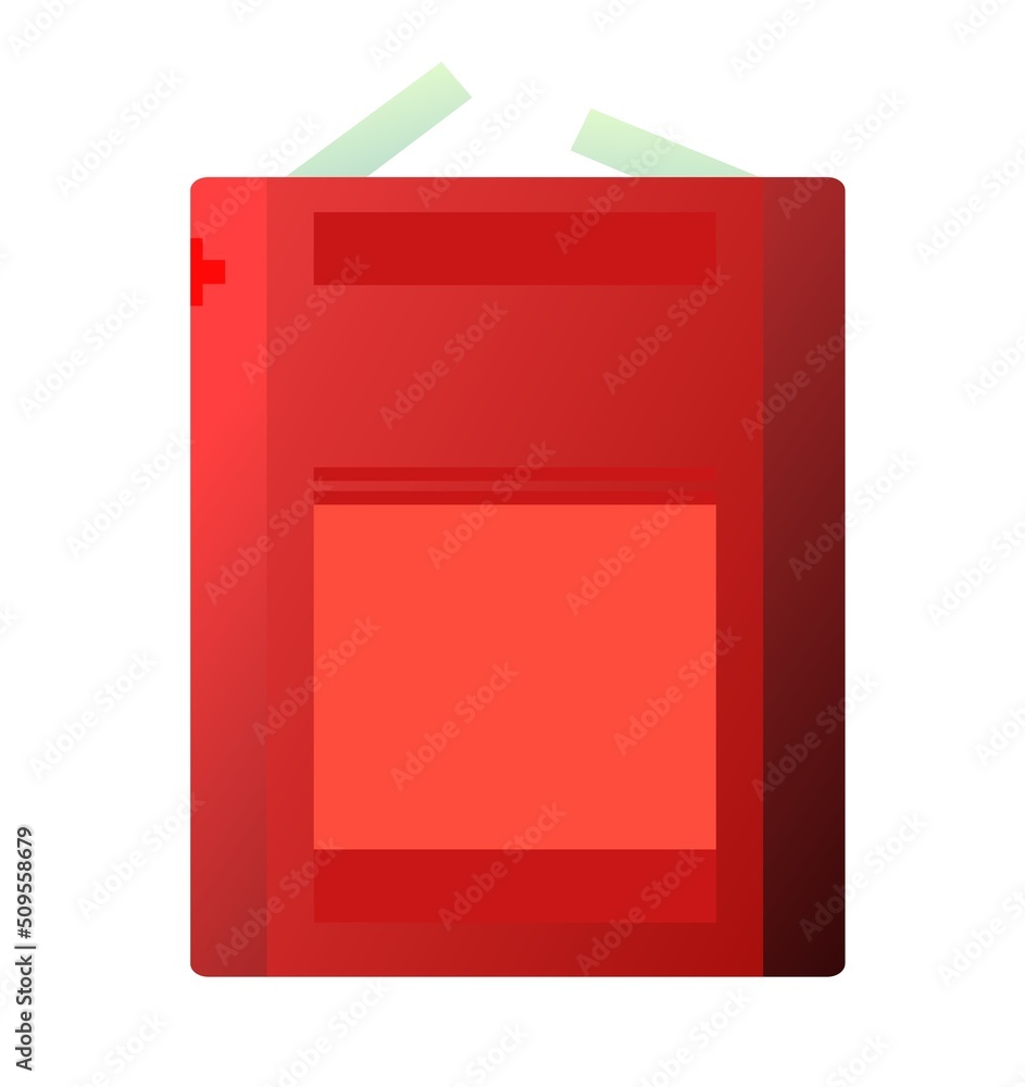 Red Battery Energy source. Electricity accumulator. Galvanic cell ...
