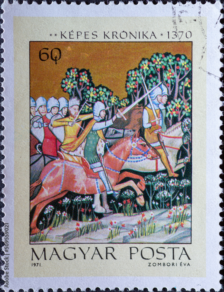 HUNGARY - CIRCA 1971: a postage stamp from HUNGARY, showing a ...