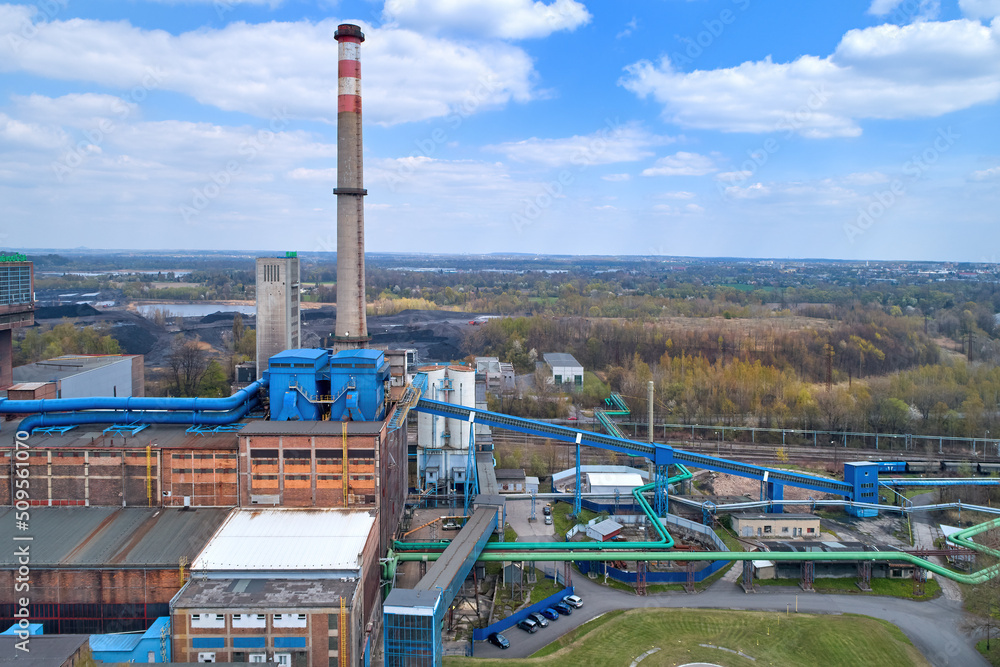 The area of the coal power plant after the end of operation in the ...