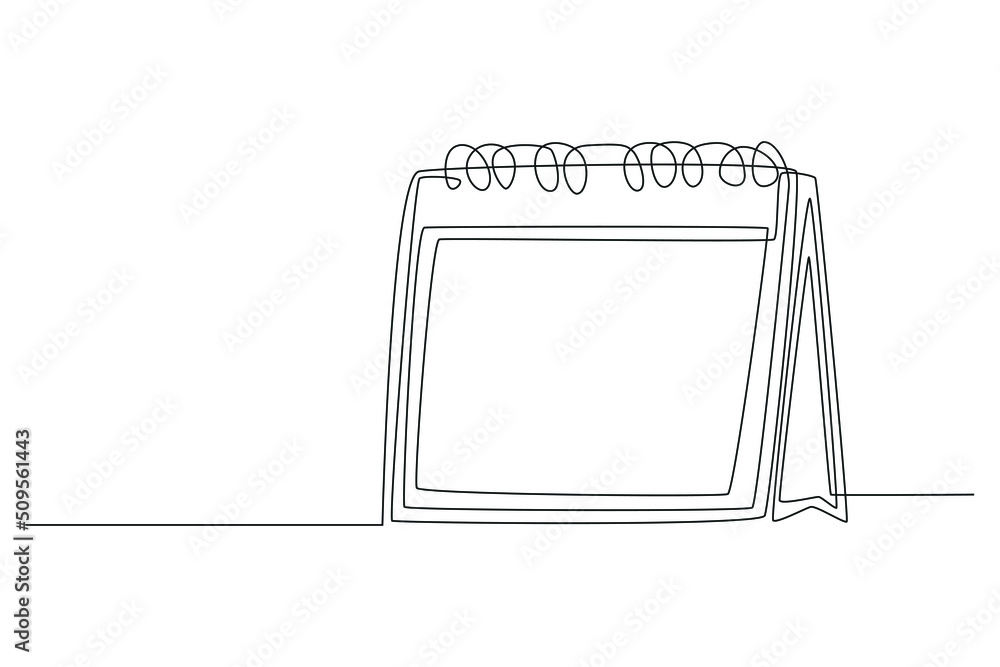 Single one line drawing Standing Calendar icon. Planning and scheduling ...