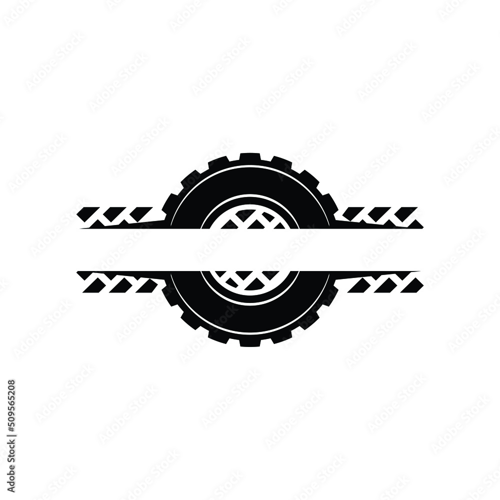 tire track logo frame vector Stock Vector | Adobe Stock