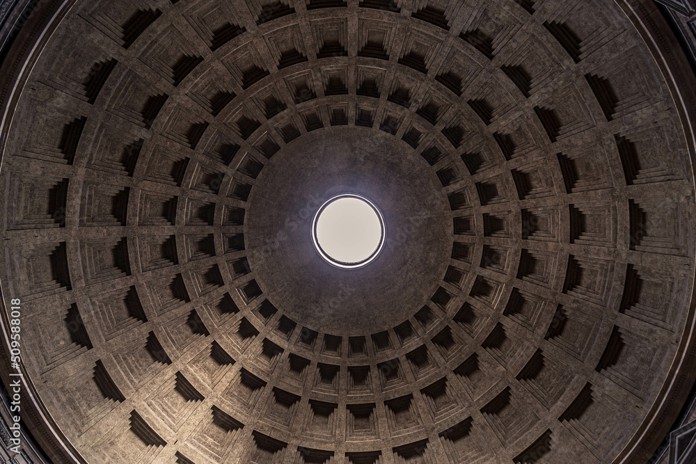 The dome of the Pantheon in Rome is the largest mass concrete dome in ...
