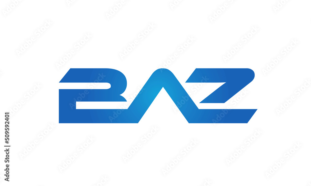 Connected BAZ Letters logo Design Linked Chain logo Concept Stock ...