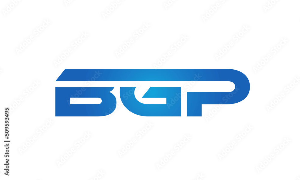 Connected BGP Letters logo Design, Linked Chain logo Concept Stock ...
