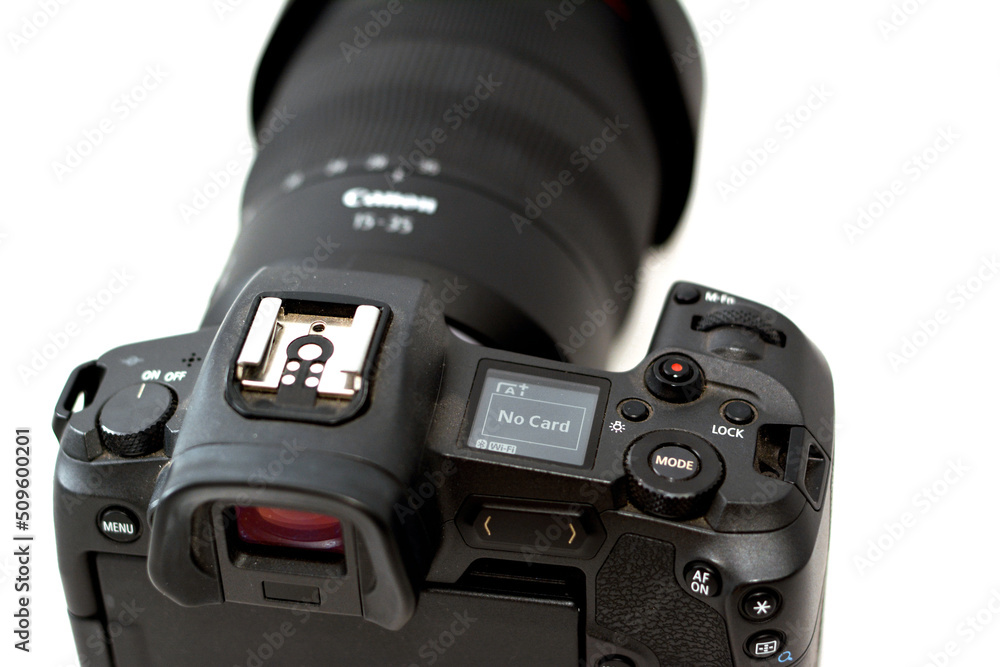 Cairo, Egypt, May 31 2022: Back view of Canon EOS R full frame ...