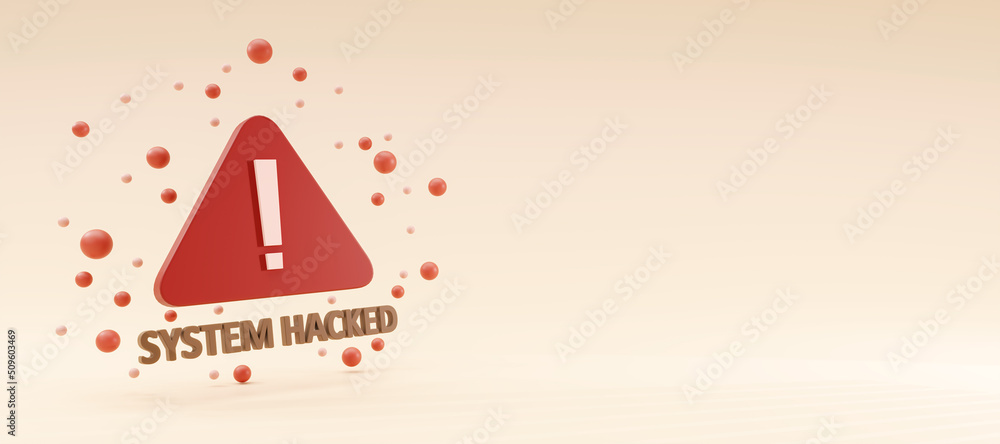 Cybersecurity concept. System hacked alert on computer. Vulnerability ...