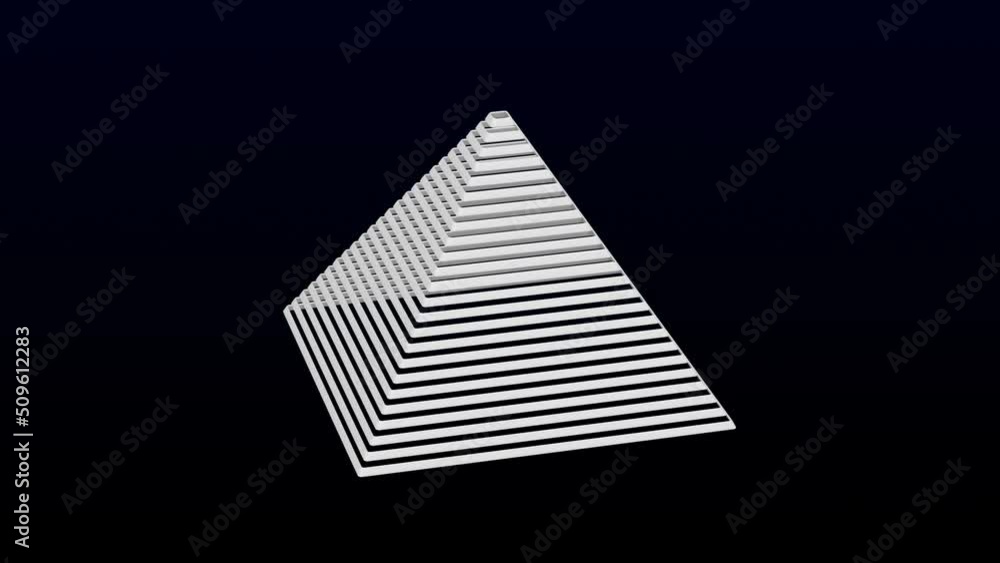 Concept: The hierarchy. The pyramid of rectangs turn around on the ...