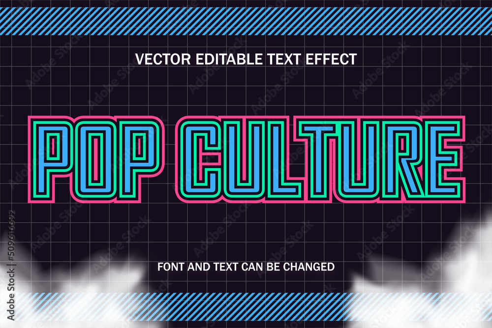 pop culture font typography editable text effect style lettering ...
