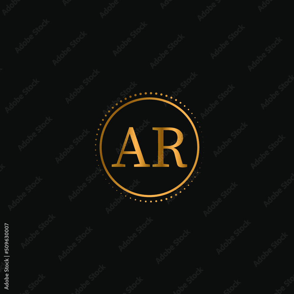 AR letter design for logo and icon.AR monogram logo.vector illustration ...