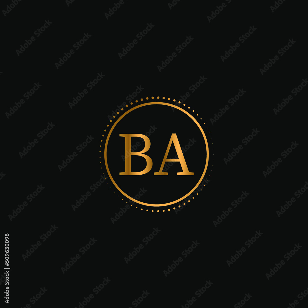 BA letter design for logo and icon.BA monogram logo.vector illustration ...