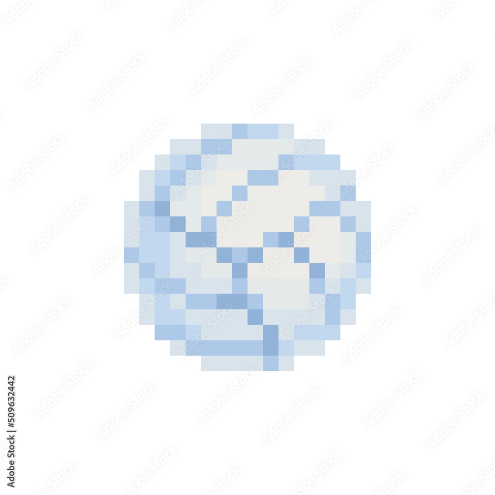 Volleyball, fFootball sports ball pixel art icon. Design sticker, logo ...