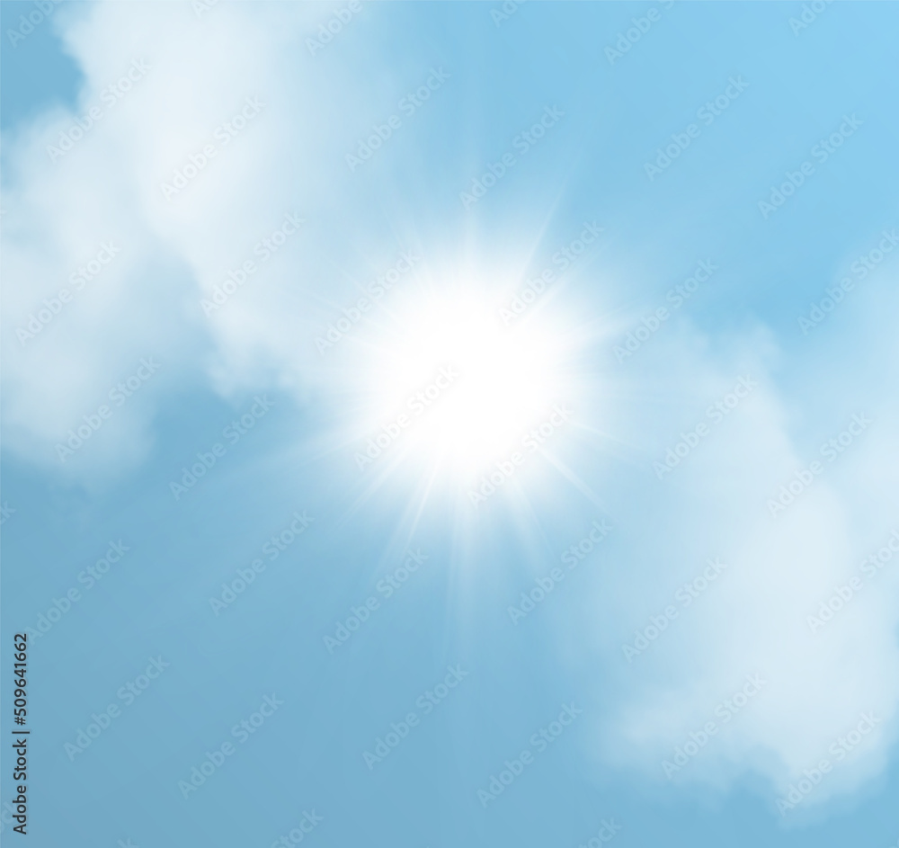 Realistic gold sun in PNG transparent vector cloud. Vector star gold ...