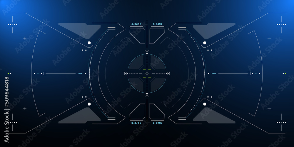 HUD futuristic virtual element user interface control monitoring for ...