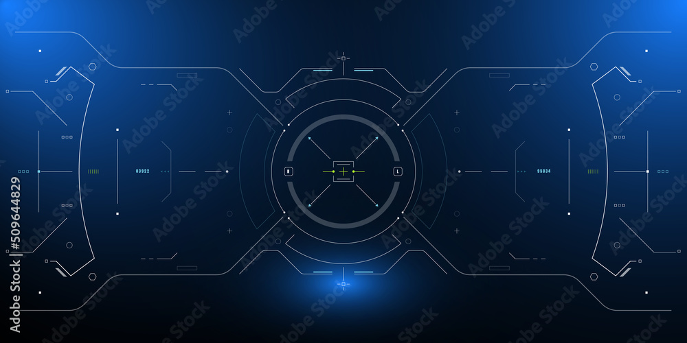 HUD Futuristic Drone, Space ship, Cockpit UI, GUI Screen Design Element ...