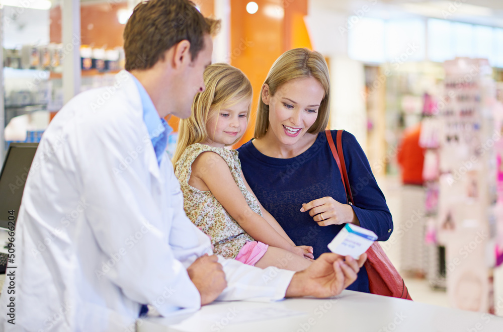We have this one for kids.... A pharmacist giving medication to a ...