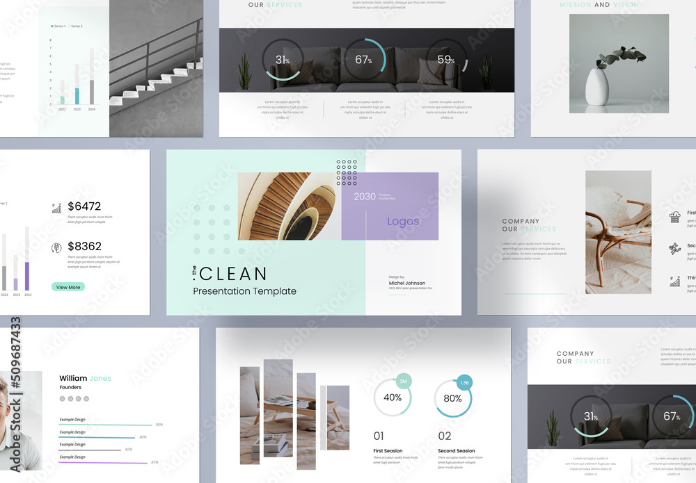 Clean Presentation Layout Stock Template | Adobe Stock