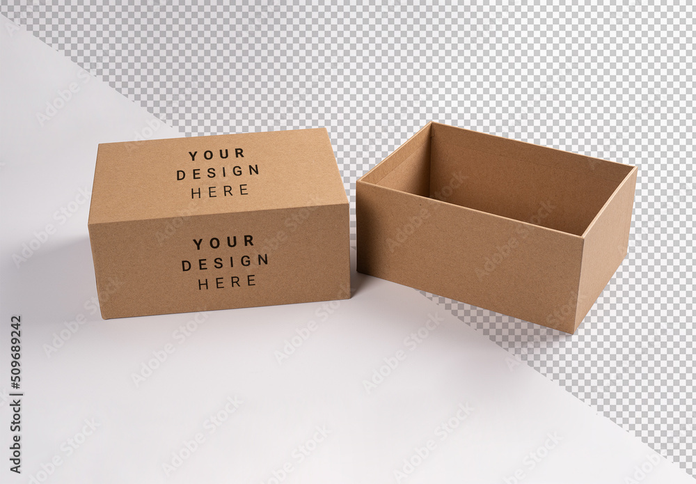 Cardboard Package Brown Box with Editable Top Lid on Customizable ...