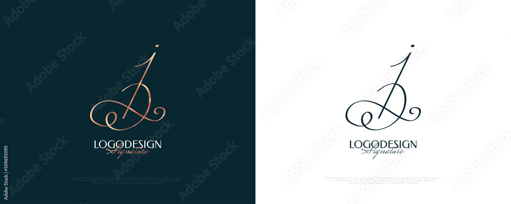 JD Initial Signature Logo Design with Elegant and Minimalist ...