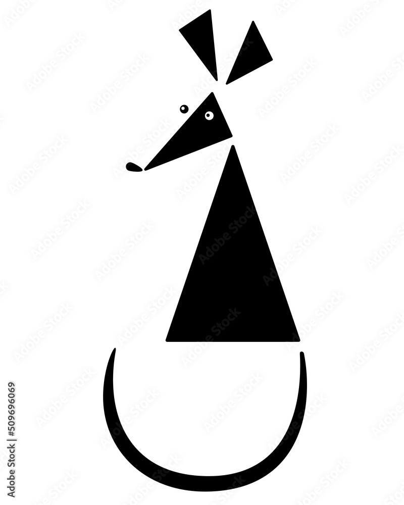 Mouse from triangles, funny animal from geometric shapes - vector ...