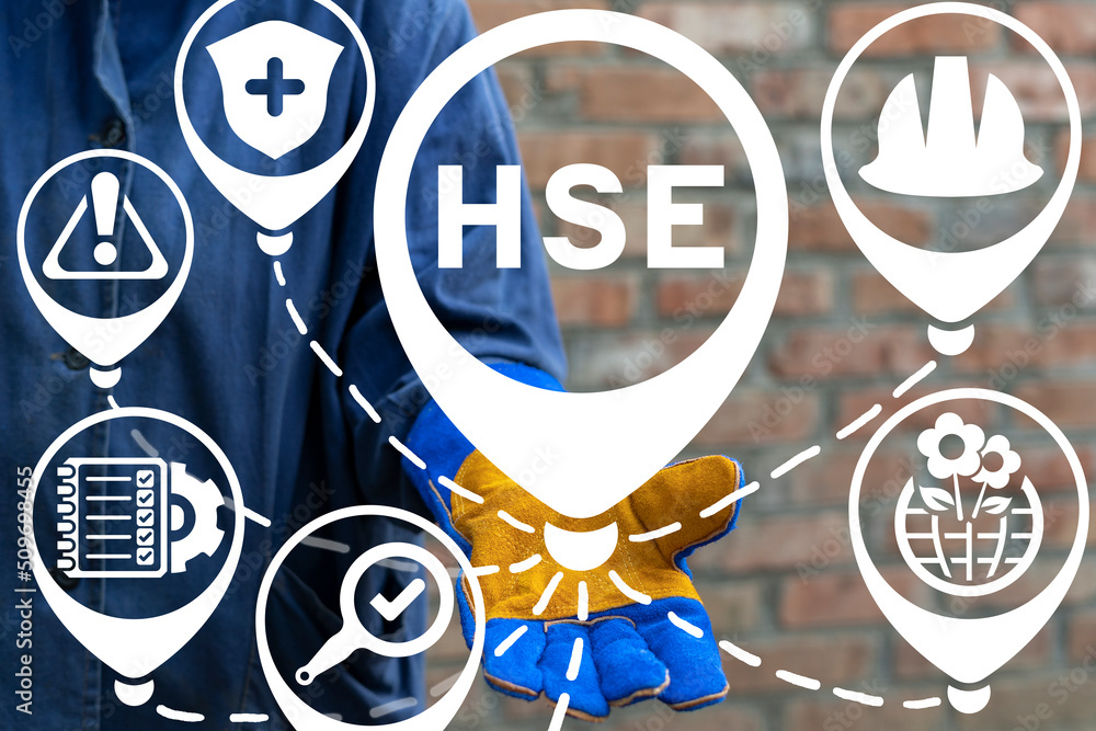 HSE Health Safety Environment Industry Concept. EHS rules for safe ...