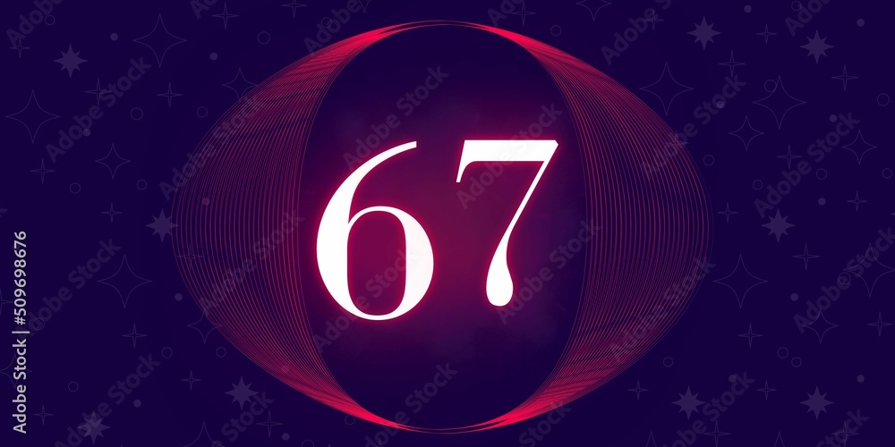 Ilustração do Stock: Number 67. Banner with the number sixty seven on a ...