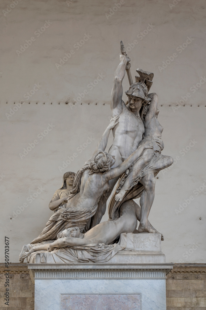 The statue "Rape of Polyxena" by the Italian scupltor Pio Fedi ...