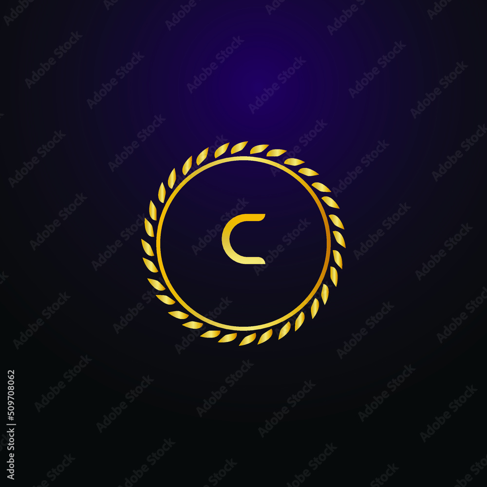 Premium luxury Vector elegant gold and font Letter C Template for ...