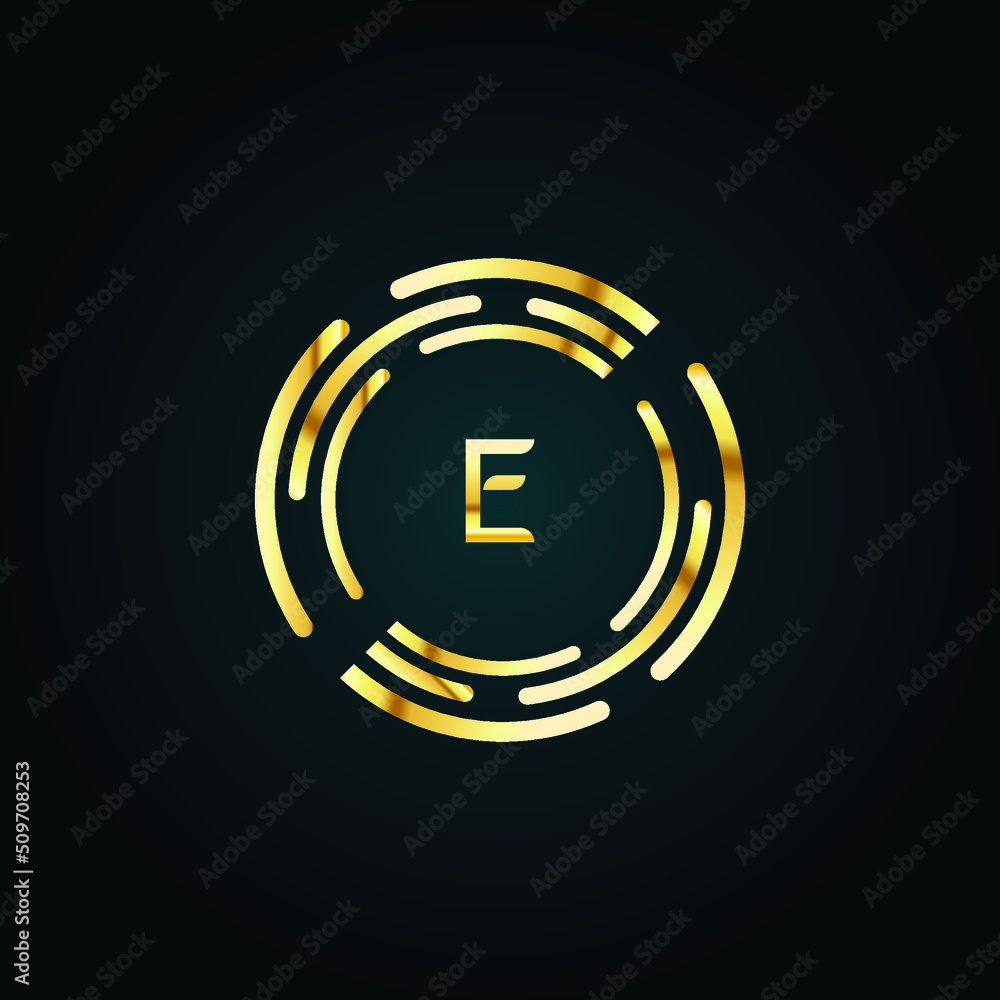Premium luxury Vector elegant gold and font Letter E Template for ...