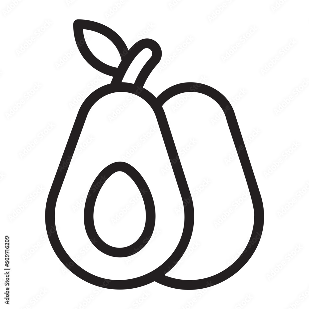 avocado outline icon Stock Vector | Adobe Stock