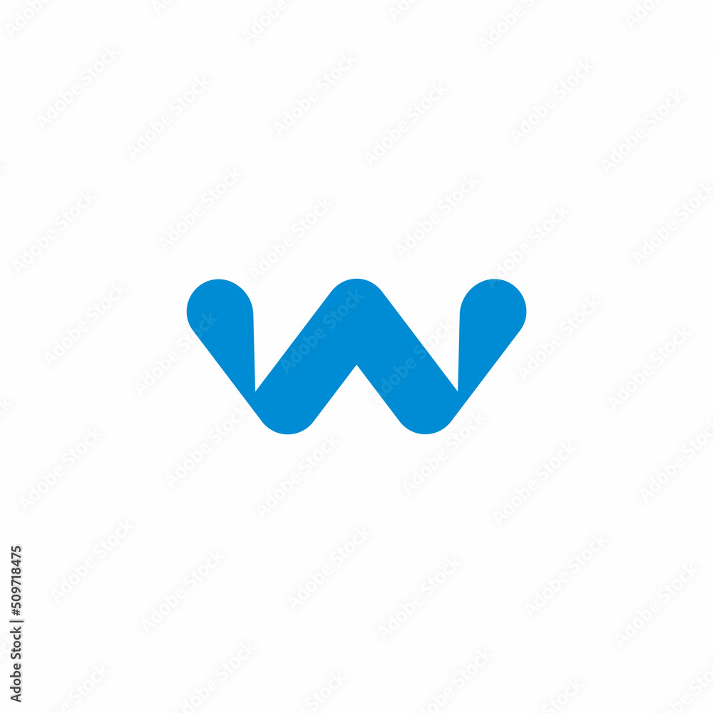 letter w blue water splash symbol logo vector Stock Vector | Adobe Stock