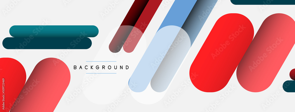 Overlapping round shapes and lines background. Vector illustration for ...