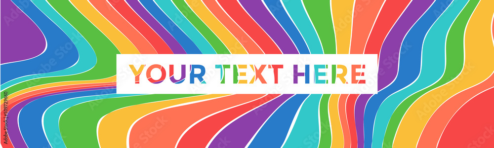 LGBTQ pride month background. Rainbow wave shape color illustration ...