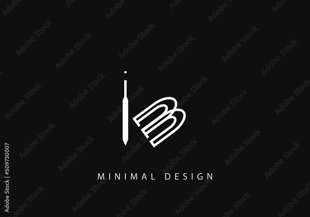 Alphabet letter IB logo design line art Stock Vector | Adobe Stock