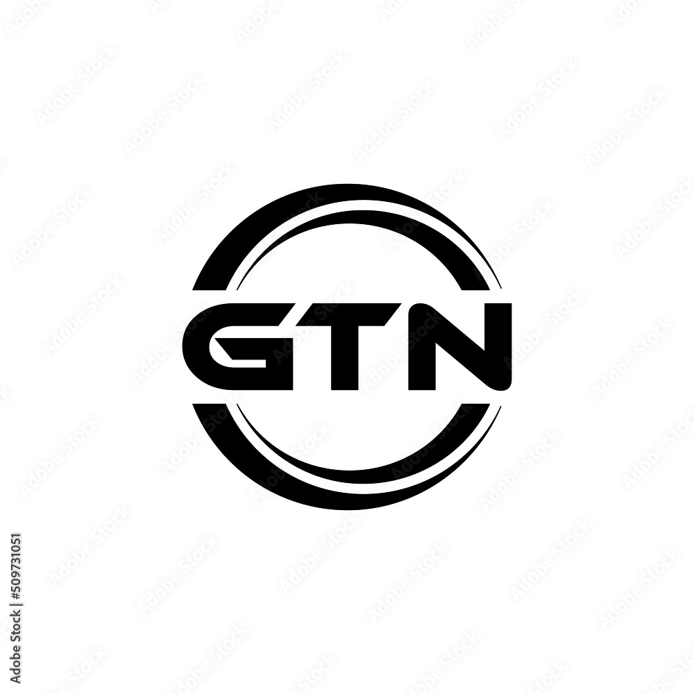 GTN letter logo design with white background in illustrator, vector ...