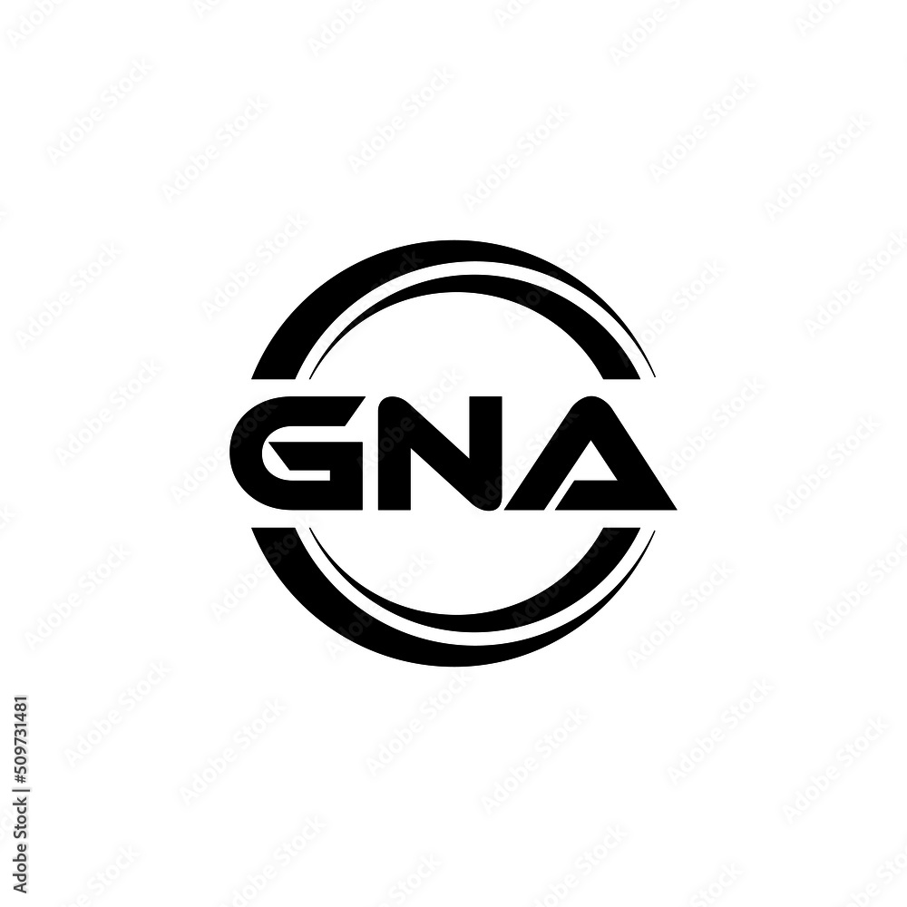 GNA letter logo design with white background in illustrator, vector ...