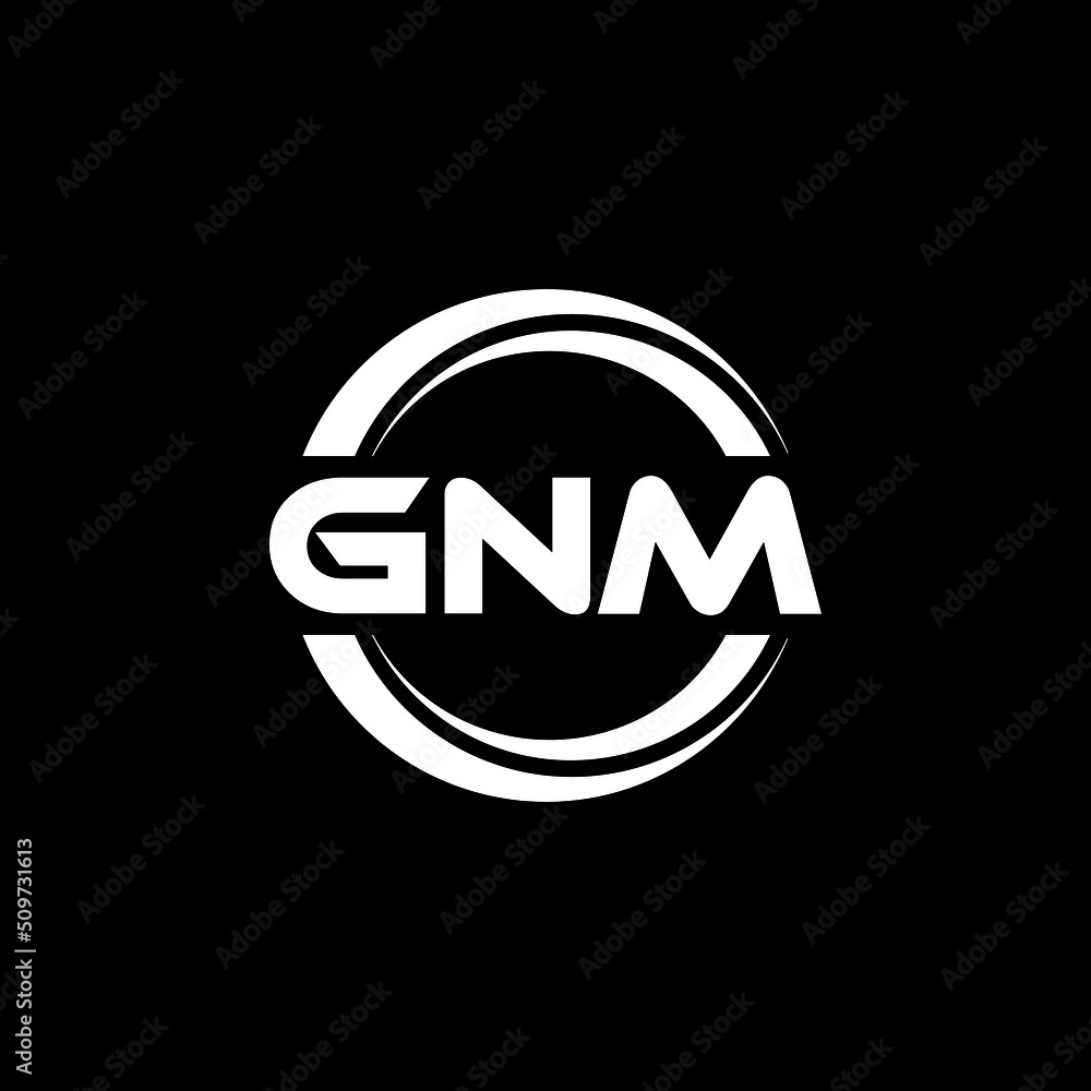 GNM letter logo design with black background in illustrator, vector ...