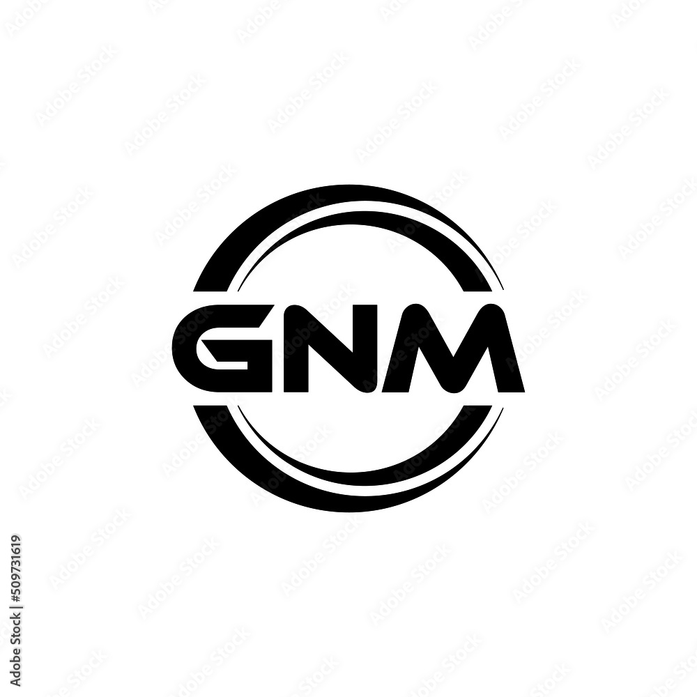 GNM letter logo design with white background in illustrator, vector ...