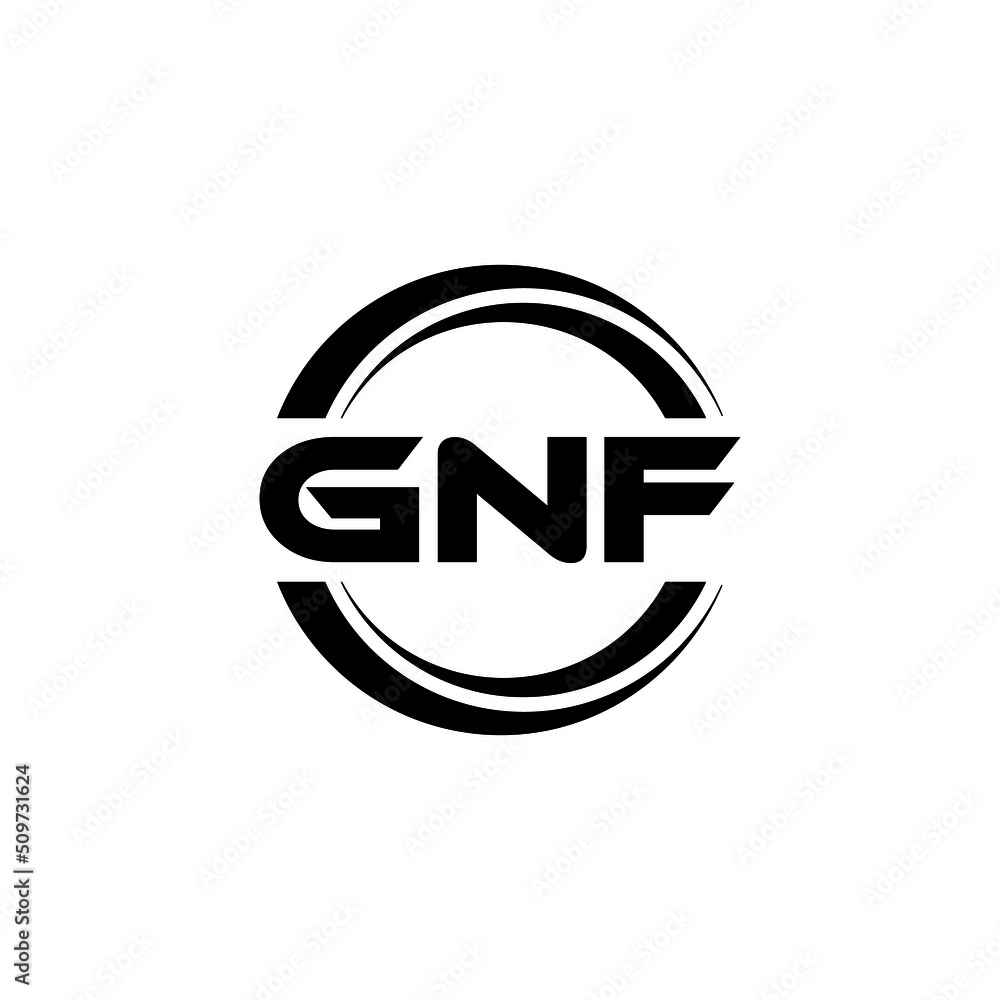 GNF letter logo design with white background in illustrator, vector logo modern alphabet font ...
