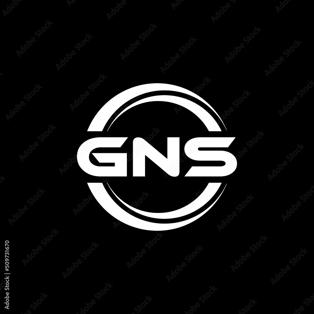 GNS letter logo design with black background in illustrator, vector ...