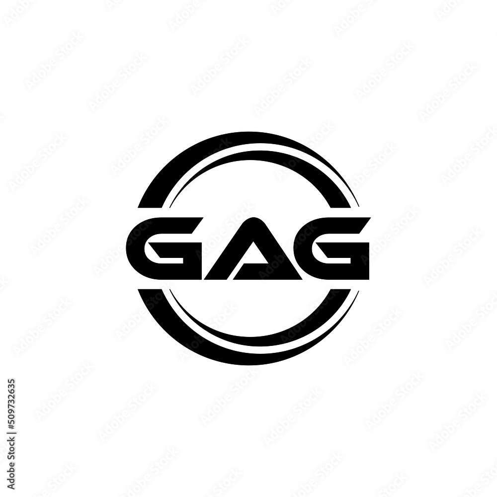 GAG letter logo design with white background in illustrator, vector ...