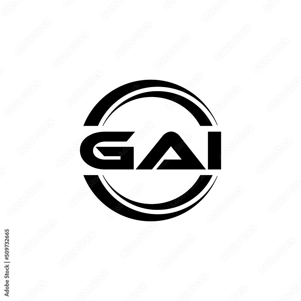GAI letter logo design with white background in illustrator, vector ...