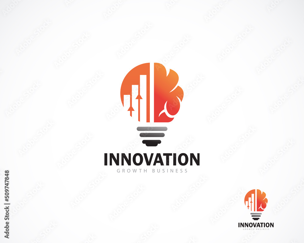 innovation logo creative growth business financial design concept brain ...