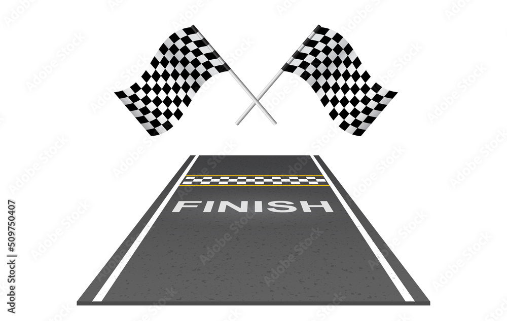 Checkered Line On Track