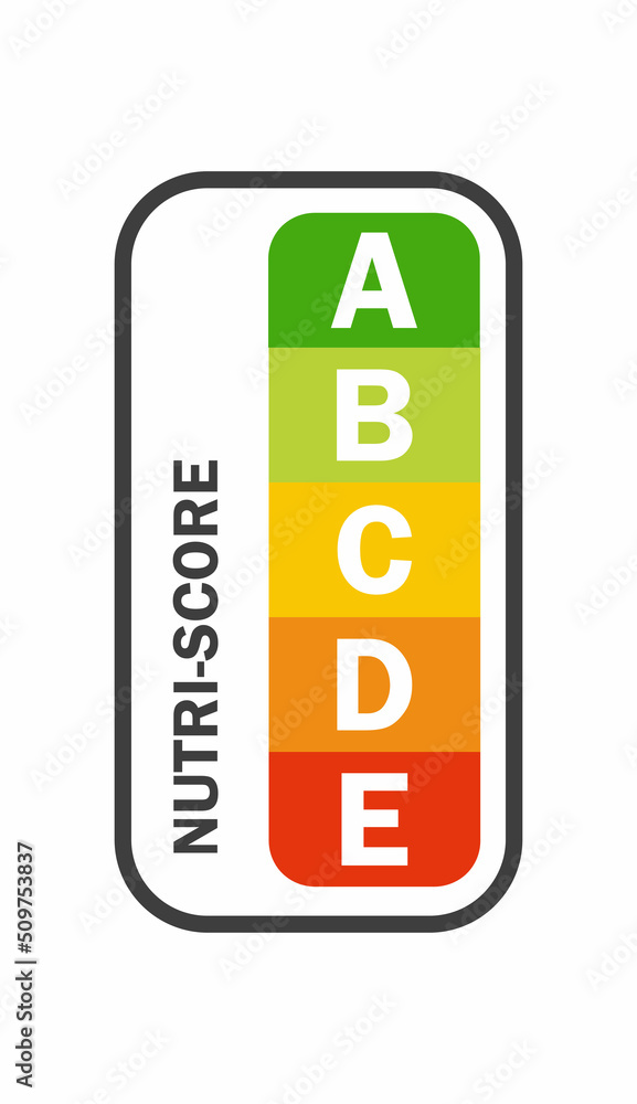 Nutri-score vertical icons set. Isolatad Nutriscore stickers for ...