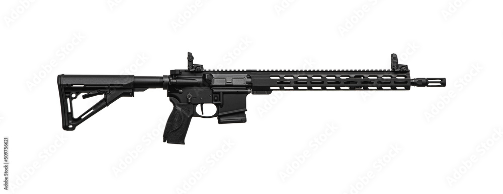 Modern automatic rifle isolated on white. Weapons for police, special ...